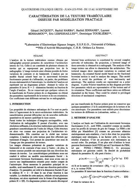 PDF Caractérisation de la texture trabéculaire osseuse par