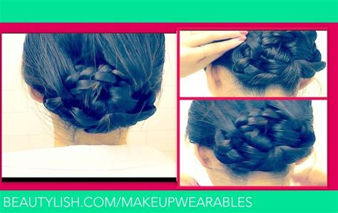 5 Min Wet Hair Hairstyles Updo Braided Ballerina Bun Quick And Easy