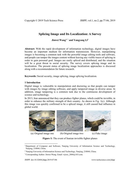 Pdf Splicing Image And Its Localization A Survey