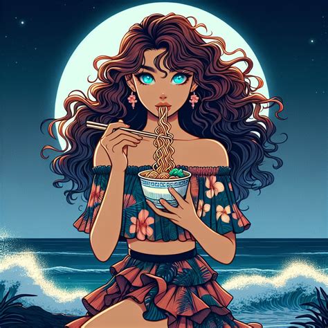 Anime Girl Eating Noodles Anime Girl Fanart