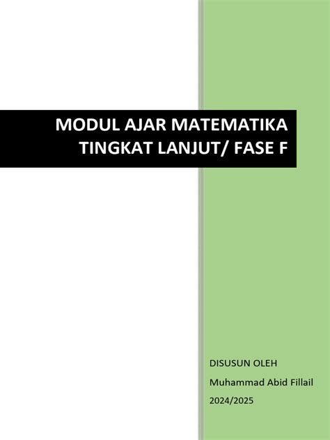 Modul Ajar Supervisi Materi Sifat Sifat Determinan Matriks Instruksi