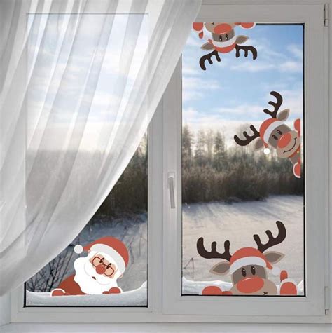 Iarttop Reindeer Wall Decal With Santa Claus Wall Decalchristmas