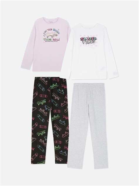 Girls Pyjamas And Nightwear Nighties Shorts And Fleece Pjs Primark