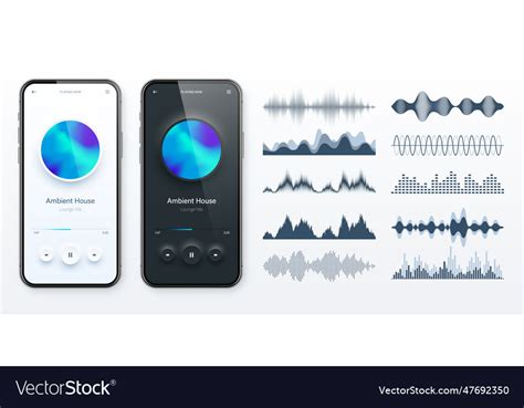 Online Audio Player User Interface Smartphone App Vector Image