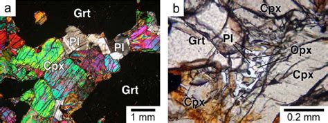 Photomicrographs Showing Representative Textures Of Garnet Bearing