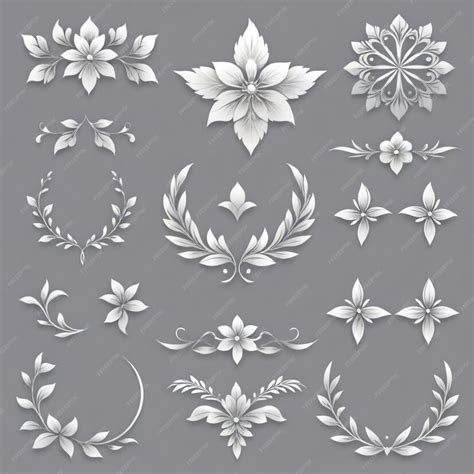 Decoration Vector Set White Background Isolated A High Quality