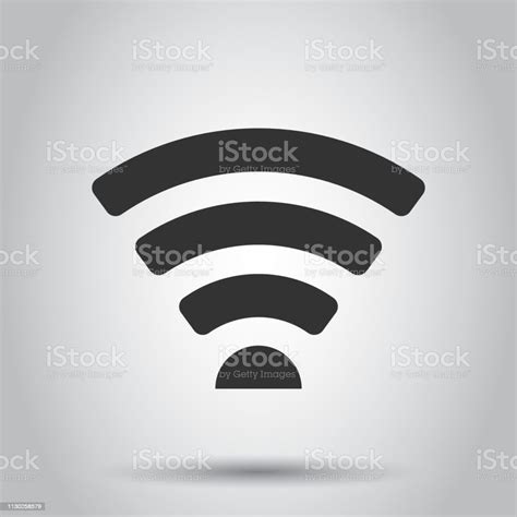 평면 스타일에 Wifi 인터넷 서명 아이콘입니다 흰색 바탕에 Wi Fi 무선 기술 벡터 일러스트 네트워크 와이파이 사업 개념