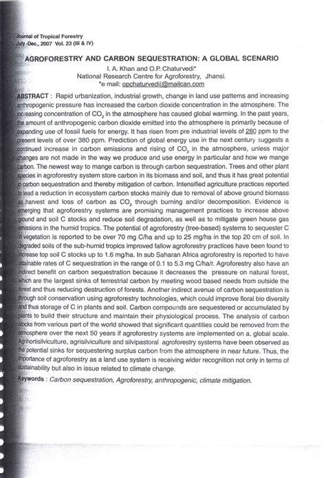 Pdf Agroforestry And Carbon Sequestration A Global Scenario
