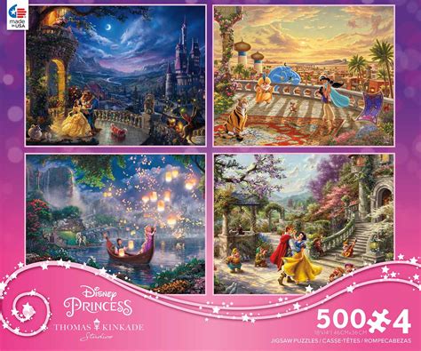 4 In 1 Thomas Kinkade Disney Princess 500 Pieces Ceaco Puzzle Warehouse