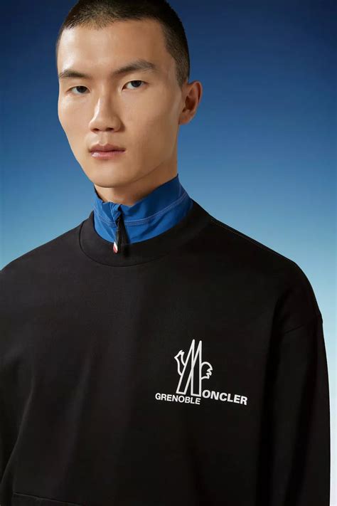 Black Logo Sweatshirt Sweatshirts For Men Moncler Sg