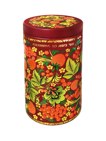 Чай черный подарочный Русские узоры, красная в жестяной банке GET&JOY ...