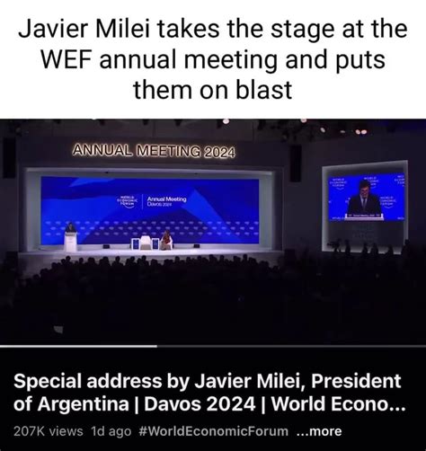 Javier Milei Takes The Stage At The WEF Annual Meeting And Puts Them On