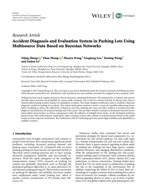 Pdf Accident Diagnosis And Evaluation System In Parking Lots Using Multisource Data Based On