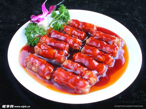 浇汁西式肉摄影图 传统美食 餐饮美食 摄影图库 昵图网