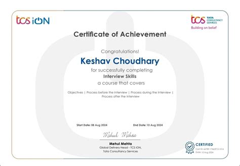 Keshav Choudhary On Linkedin Interviewskills Tcscertification Careerdevelopment Futureready