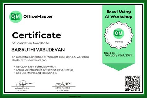 Excelai Certification Dataanalytics Aiinexcel Saisruthi Vasudevan