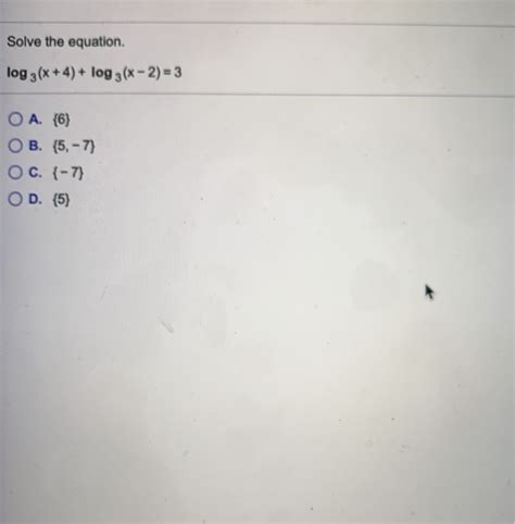 Solved Solve The Equation Log X Log X O Chegg Com