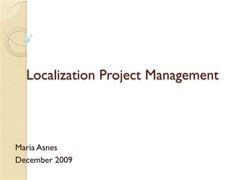 Localization Project Management Pdf