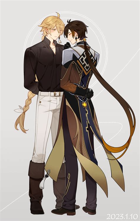 Zhongli And Aether Genshin Impact Drawn By Maomi233 Danbooru