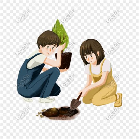 Tree Planting Couples PNG Image And Clipart Image For Free Download Lovepik 401002378