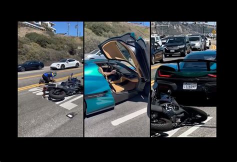 Motorcycle Crashes Into Rimac Nevera In California Aftermath Video Is Cringey Autoevolution