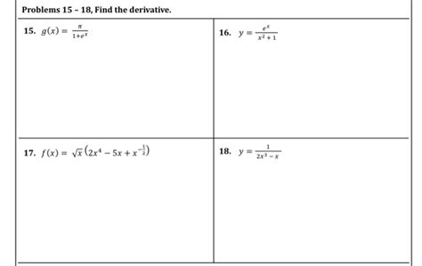 Solved Problems 15 18 Find The Derivative E 15 Gx