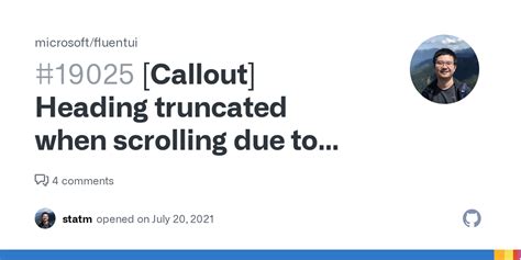 Callout Heading Truncated When Scrolling Due To Incorrect Bounding