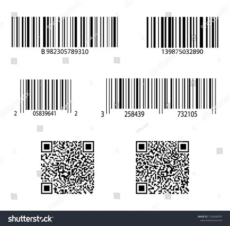 코드 표시줄 스캔용 바코드 Qr 스티커 스톡 벡터로열티 프리 1734280397 Shutterstock