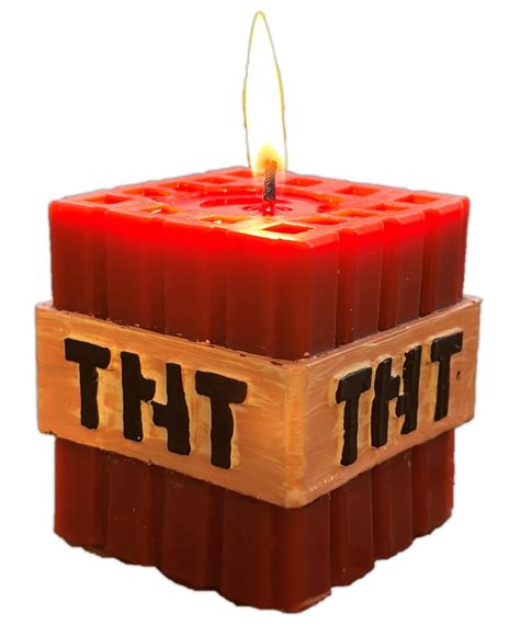 Minecraft Inspired Tnt Candle 3 14 Inches Cubic Scentless Decorative