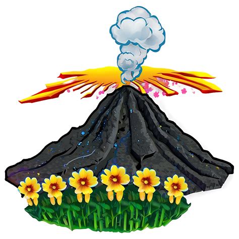 Download Volcano And Wildflowers Png Dxw