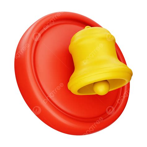 Yellow Notification Bell Button 3d Icon Render Yellow Notification