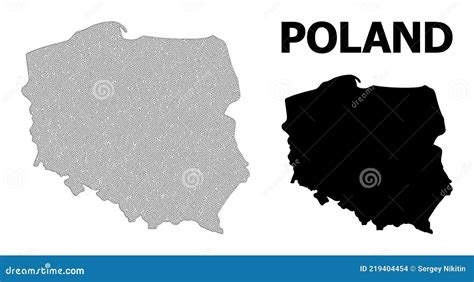 Polygonal Wire Frame Mesh High Resolution Vector Map Of Poland Abstractions Stock Vector