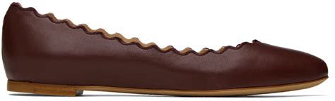 Burgundy Lauren Ballerina Flats By Chloé On Sale