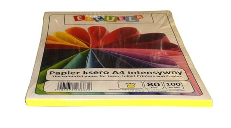 Papier ksero kolor A4 80g 100 ark żółty intensywny 8139089691