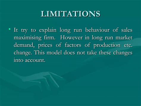 Boumals Theory Of Sales Maximisation Ppt