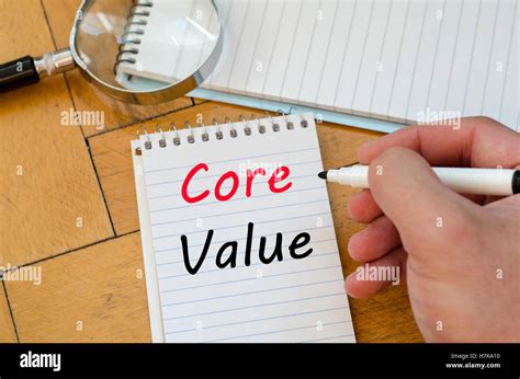 Core Value Text Concept Write On Notebook Stock Photo Alamy