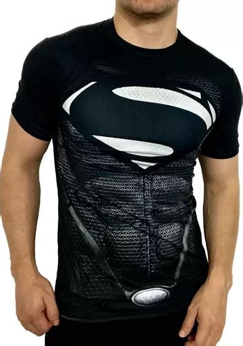 Playera Superman Black Negro Zod Licra Compresion Batman Meses Sin Intereses
