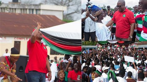 BRĔẢKING Mahama Shẚkês Central Region As Crowd Pulls To Hear His