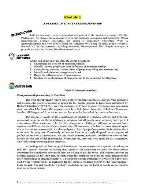 Module 1 1 Pdf Entrepreneurship Economics