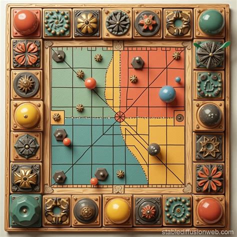 An Image As If It Were A Square Of A Board Game Viewed From Above That