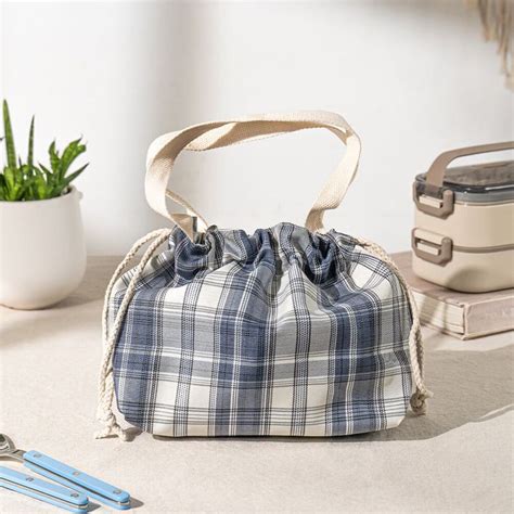 체크 보온 보냉 예쁜 도시락 가방 2 Color 감도 깊은 취향 셀렉트샵 29cm