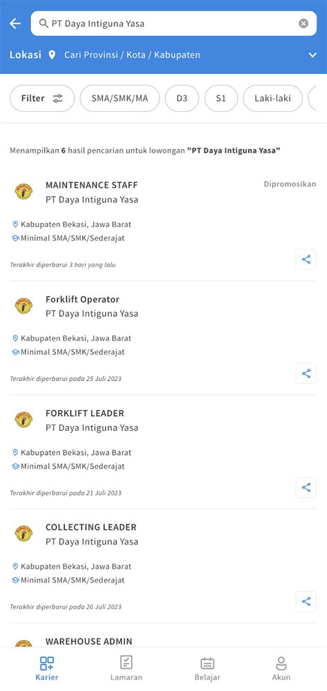 Lowongan Kerja Di Pt Daya Intiguna Yasa Bulan September 2023 Random