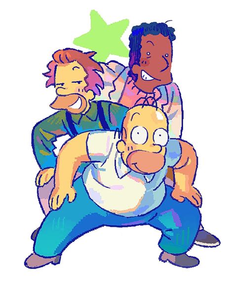 Homer Simpson Lenny Leonard And Carl Carlson The Simpsons Drawn By