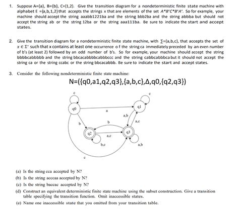 Solved 1 Suppose A [a B B] C 1 2 Give The Transition