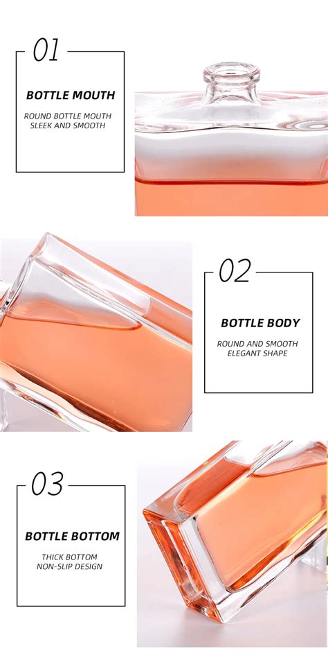 Fancy Empty Rectangle Flacon Parfum 50ml 100ml Perfume Spray Glass Bottles