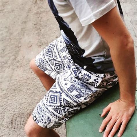 Light Blue Geometric Shorts Hoodie Lab