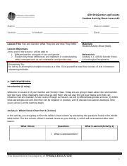 Gen 010 Lesson 2 Docx GEN 010 Gender And Society Babe Activity Sheet Lesson 2 Name Class