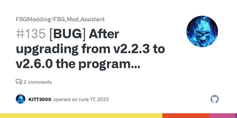 Bug After Upgrading From V223 To V260 The Program Crashes · Issue 135 · Fsgmoddingfsg