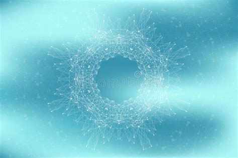 Geometric Abstract Connected Line With Dots Big Data Visualization Molecule And Communication