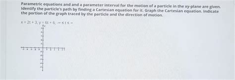 Solved Parametric Equations And And A Parameter Interval For